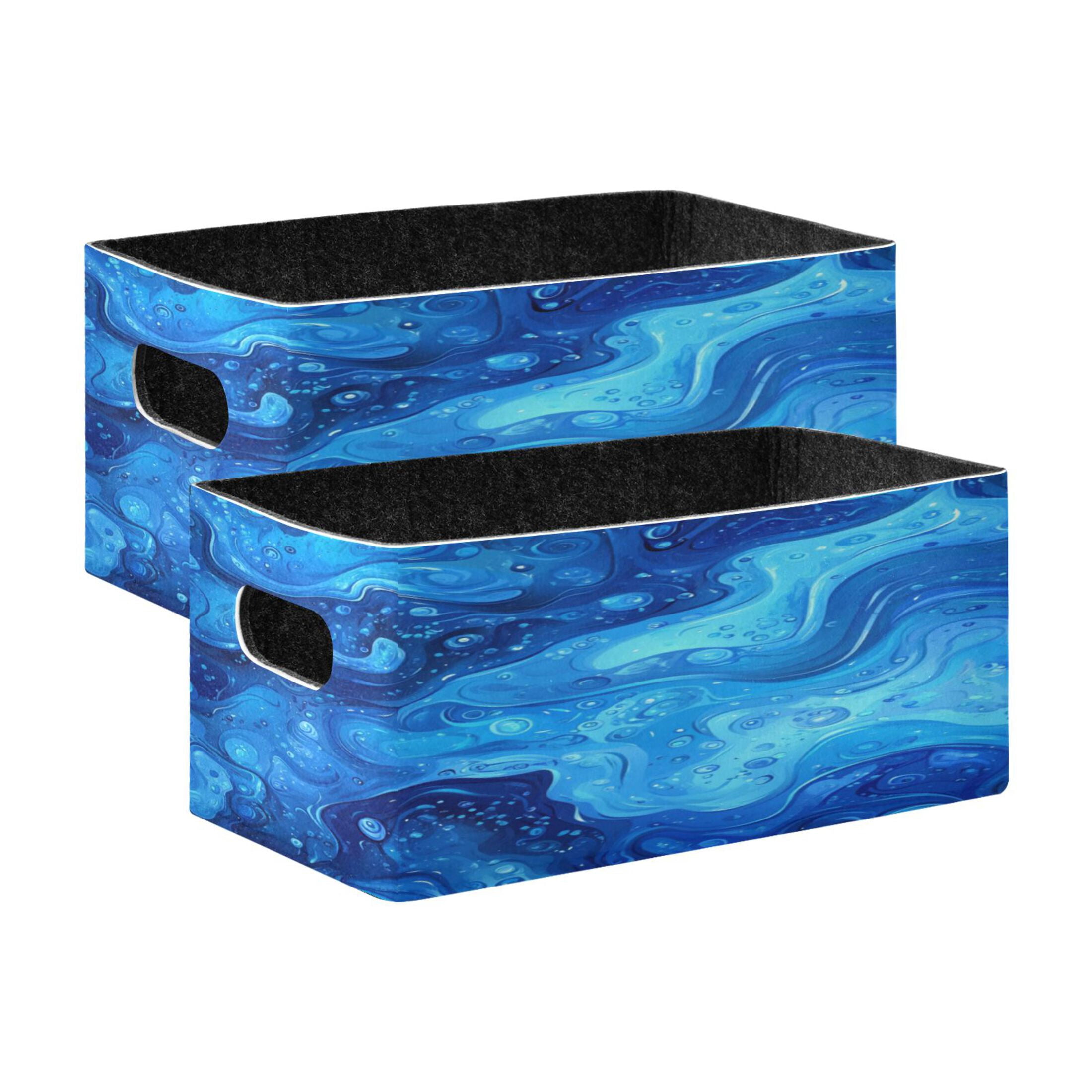 2 Pcs Foldable Felt Storage Bins Decorative Fabric Organizer Baskets ...