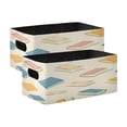 2 Pcs Foldable Felt Storage Bins Decorative Fabric Organizer Baskets ...