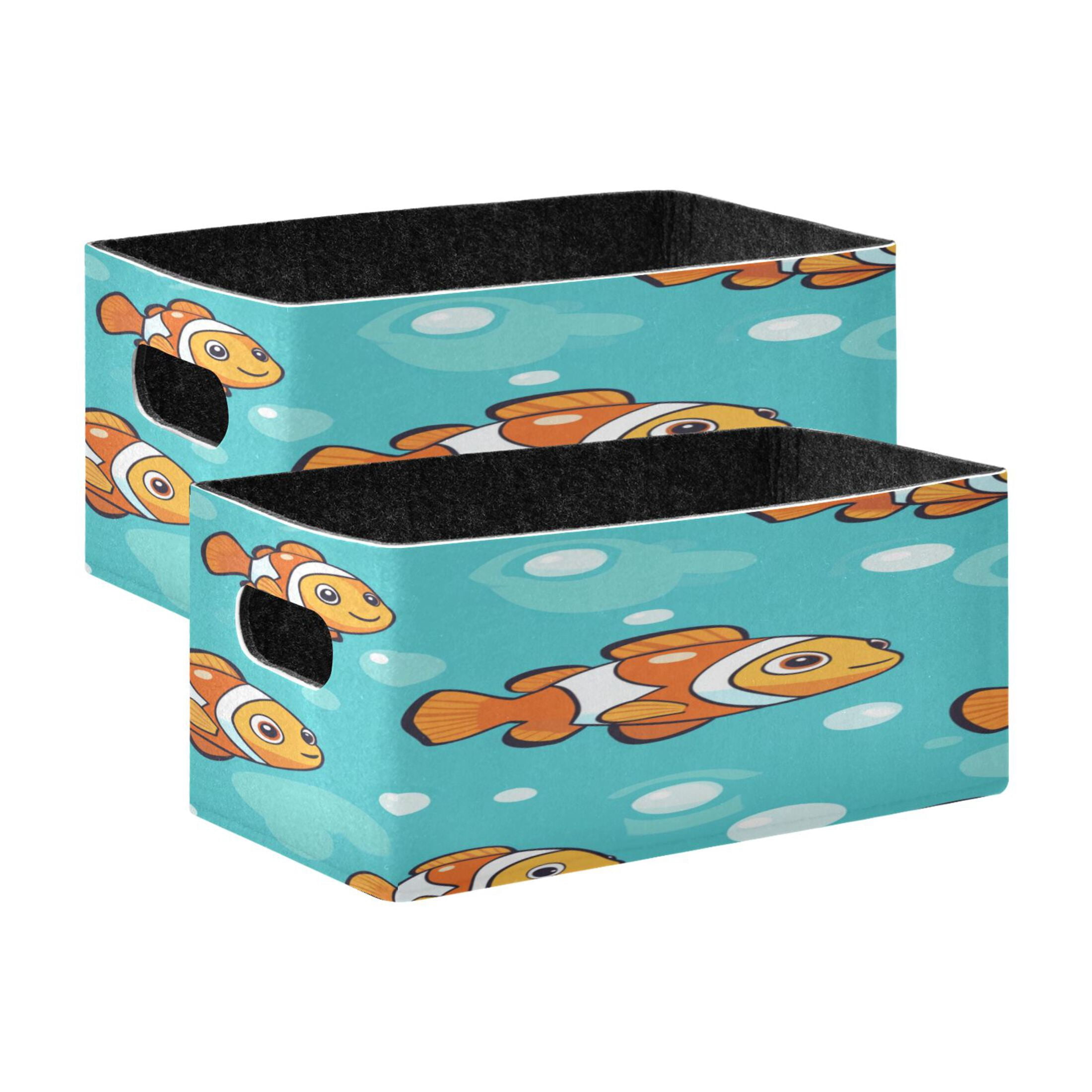 2 Pcs Foldable Felt Storage Bins Decorative Fabric Organizer Baskets ...