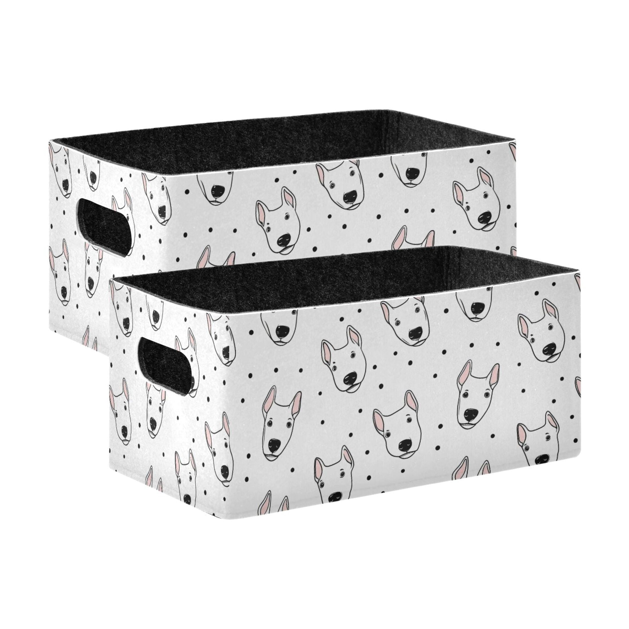 2 Pcs Foldable Felt Storage Bins Decorative Fabric Organizer Baskets ...