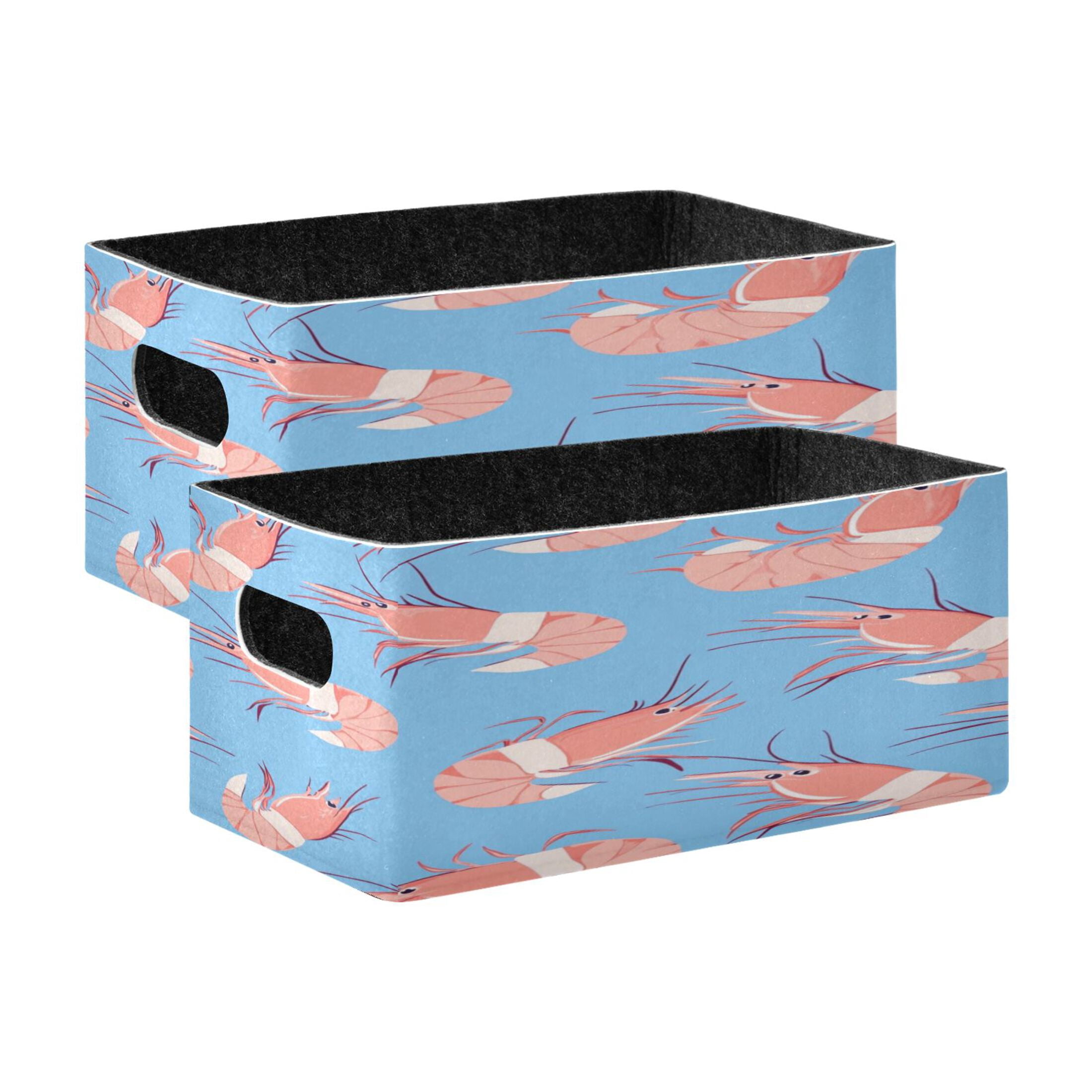 2 Pcs Foldable Felt Storage Bins Decorative Fabric Organizer Baskets ...