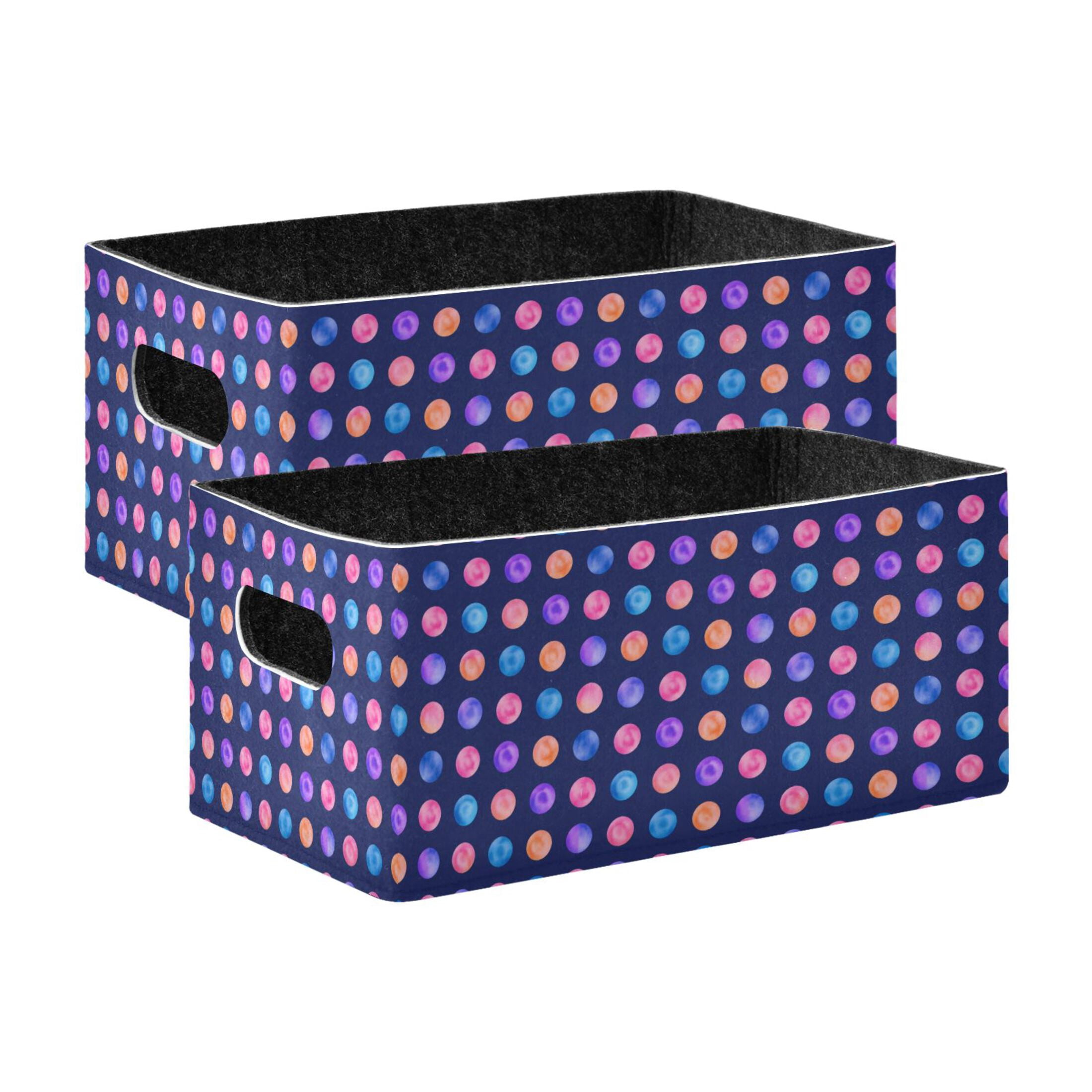 2 Pcs Foldable Felt Storage Bins Decorative Fabric Organizer Baskets ...