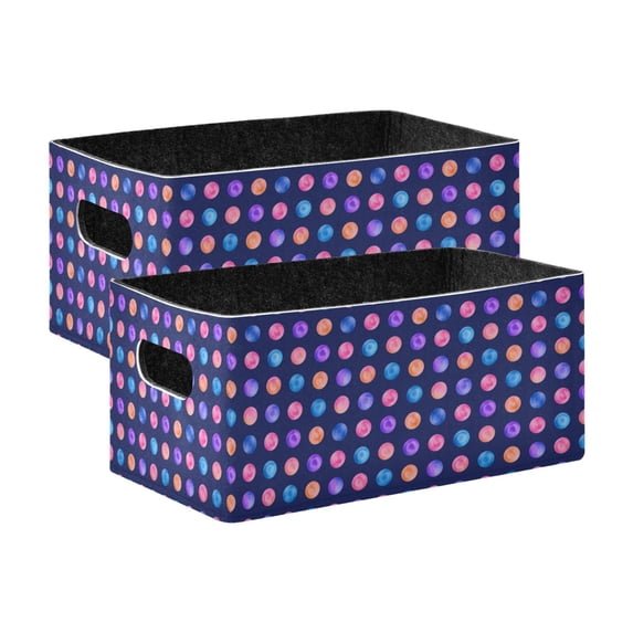 2 Pcs Foldable Felt Storage Bins Decorative Fabric Organizer Baskets ...