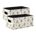 2 Pcs Foldable Felt Storage Bins Decorative Fabric Organizer Baskets ...