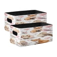 2 Pcs Foldable Felt Storage Bins Decorative Fabric Organizer Baskets ...