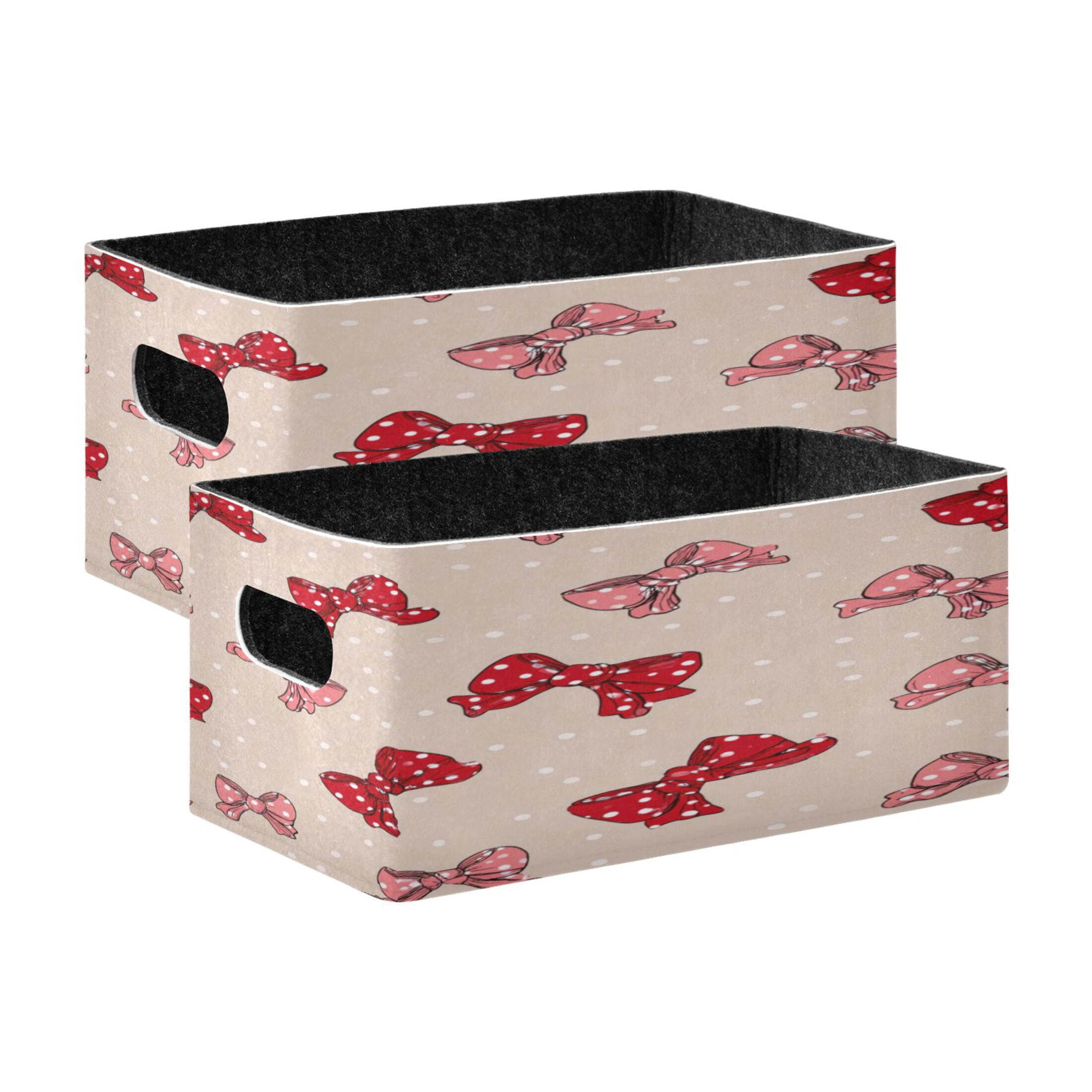 2 Pcs Foldable Felt Storage Bins Decorative Fabric Organizer Baskets ...