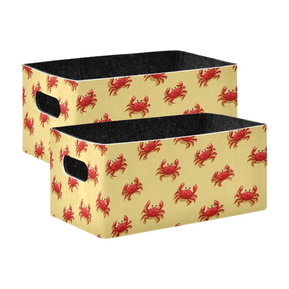 2 Pcs Foldable Felt Storage Bins Decorative Fabric Organizer Baskets ...