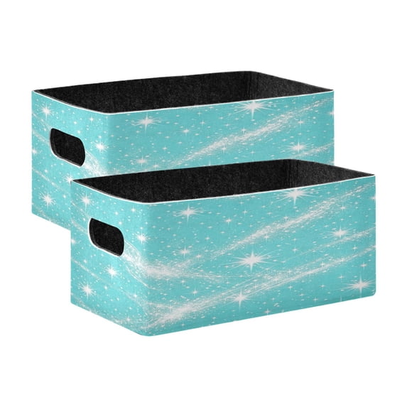 2 Pcs Foldable Felt Storage Bins Decorative Fabric Organizer Baskets ...