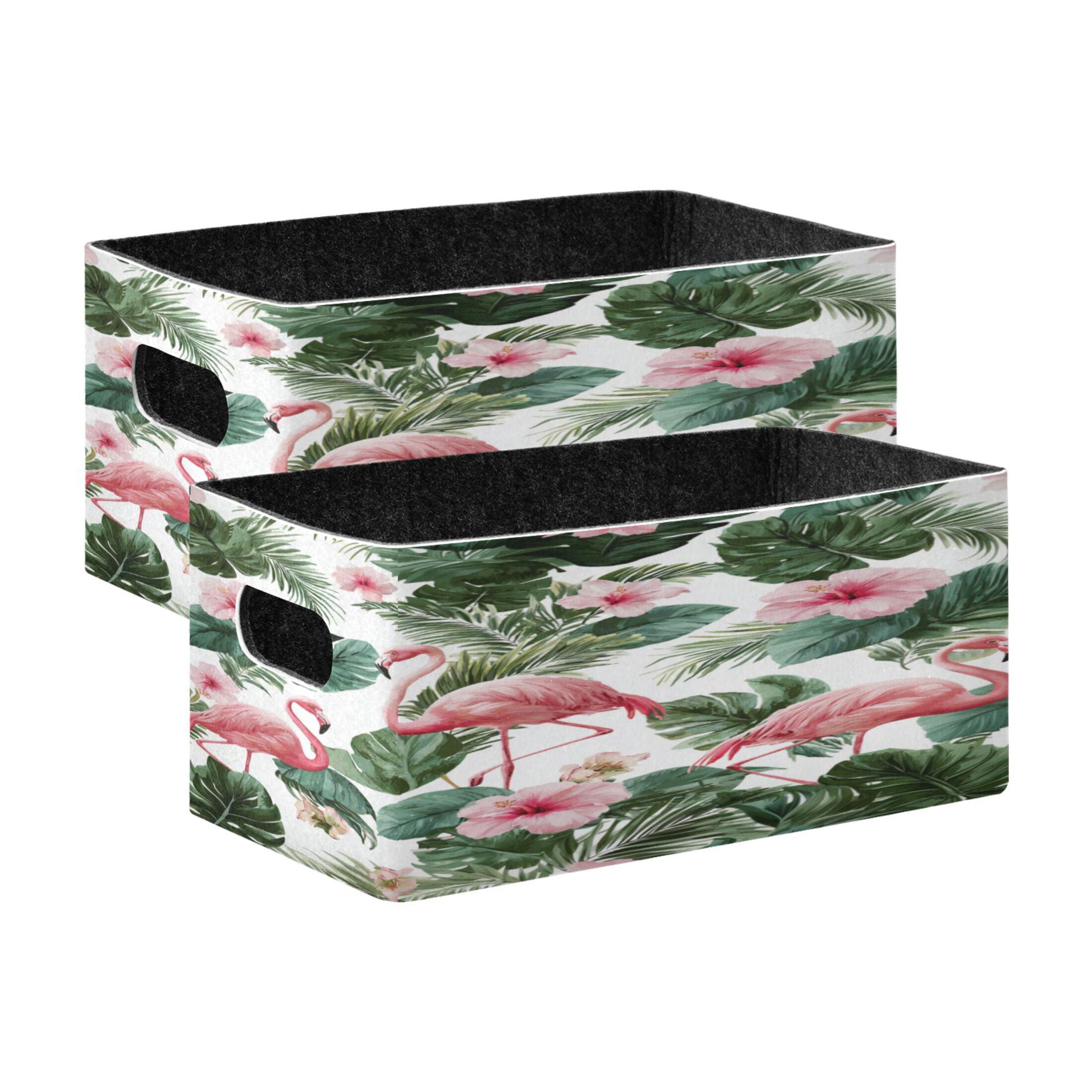 2 Pcs Foldable Felt Storage Bins Decorative Fabric Organizer Baskets ...