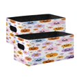 2 Pcs Foldable Felt Storage Bins Decorative Fabric Organizer Baskets ...