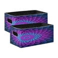 2 Pcs Foldable Felt Storage Bins Decorative Fabric Organizer Baskets ...
