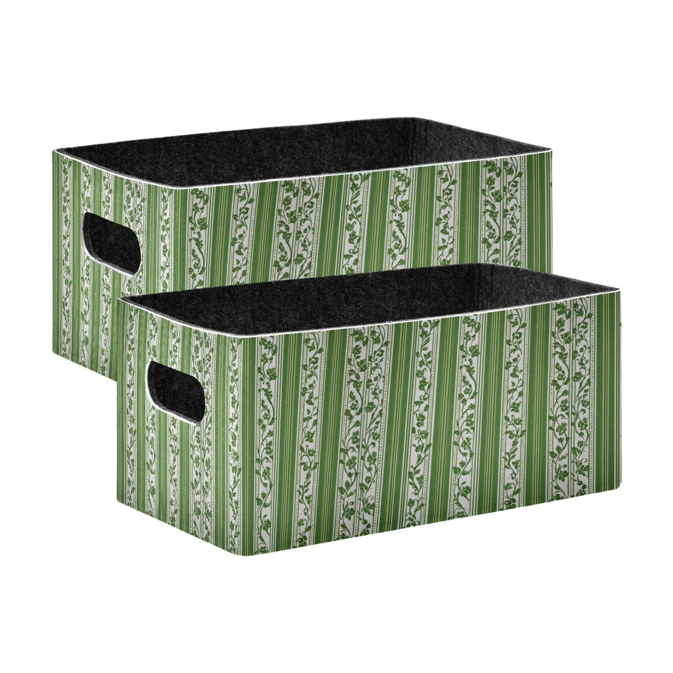 2 Pcs Foldable Felt Storage Bins Decorative Fabric Organizer Baskets ...