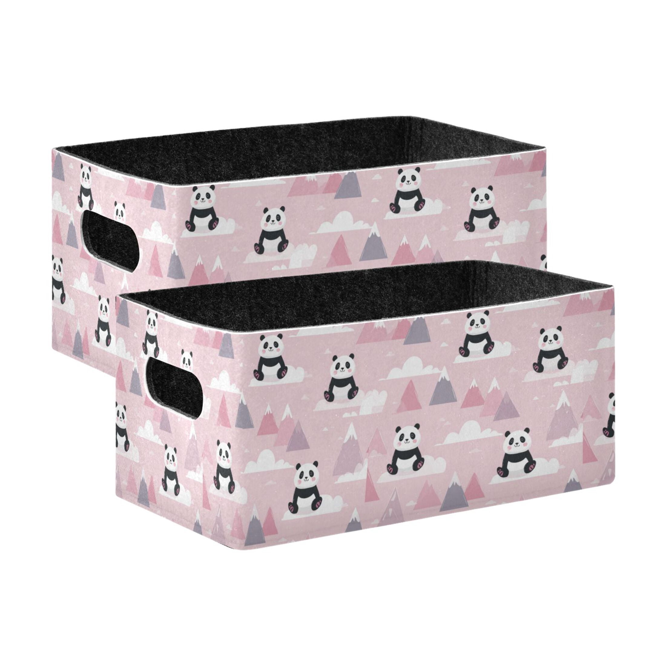 2 Pcs Foldable Felt Storage Bins Decorative Fabric Organizer Baskets ...