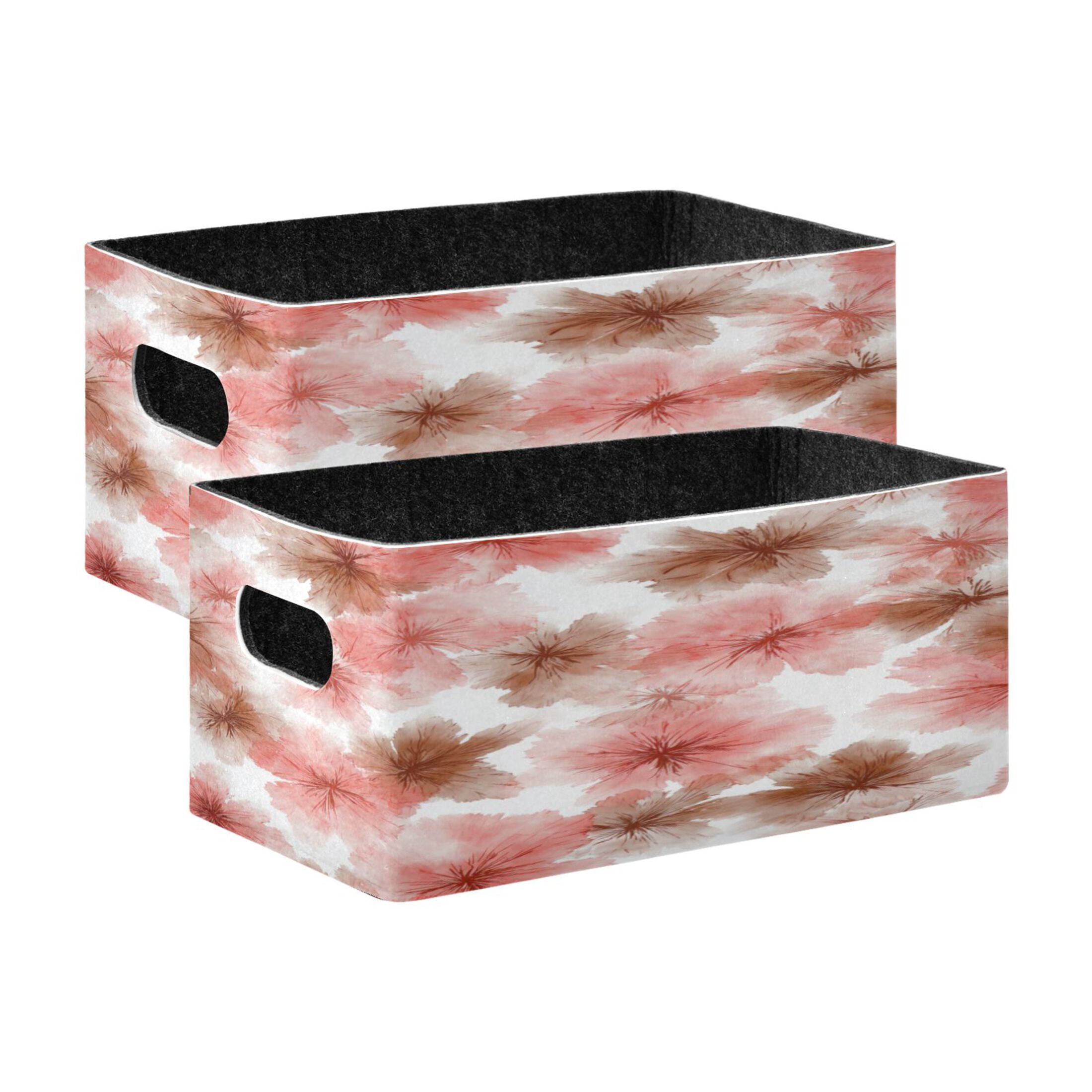 2 Pcs Foldable Felt Storage Bins Decorative Fabric Organizer Baskets ...
