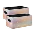 2 Pcs Foldable Felt Storage Bins Decorative Fabric Organizer Baskets ...