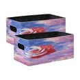 2 Pcs Foldable Felt Storage Bins Decorative Fabric Organizer Baskets ...