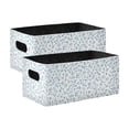 2 Pcs Foldable Felt Storage Bins Decorative Fabric Organizer Baskets ...