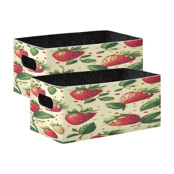 2 Pcs Foldable Felt Storage Bins Decorative Fabric Organizer Baskets ...