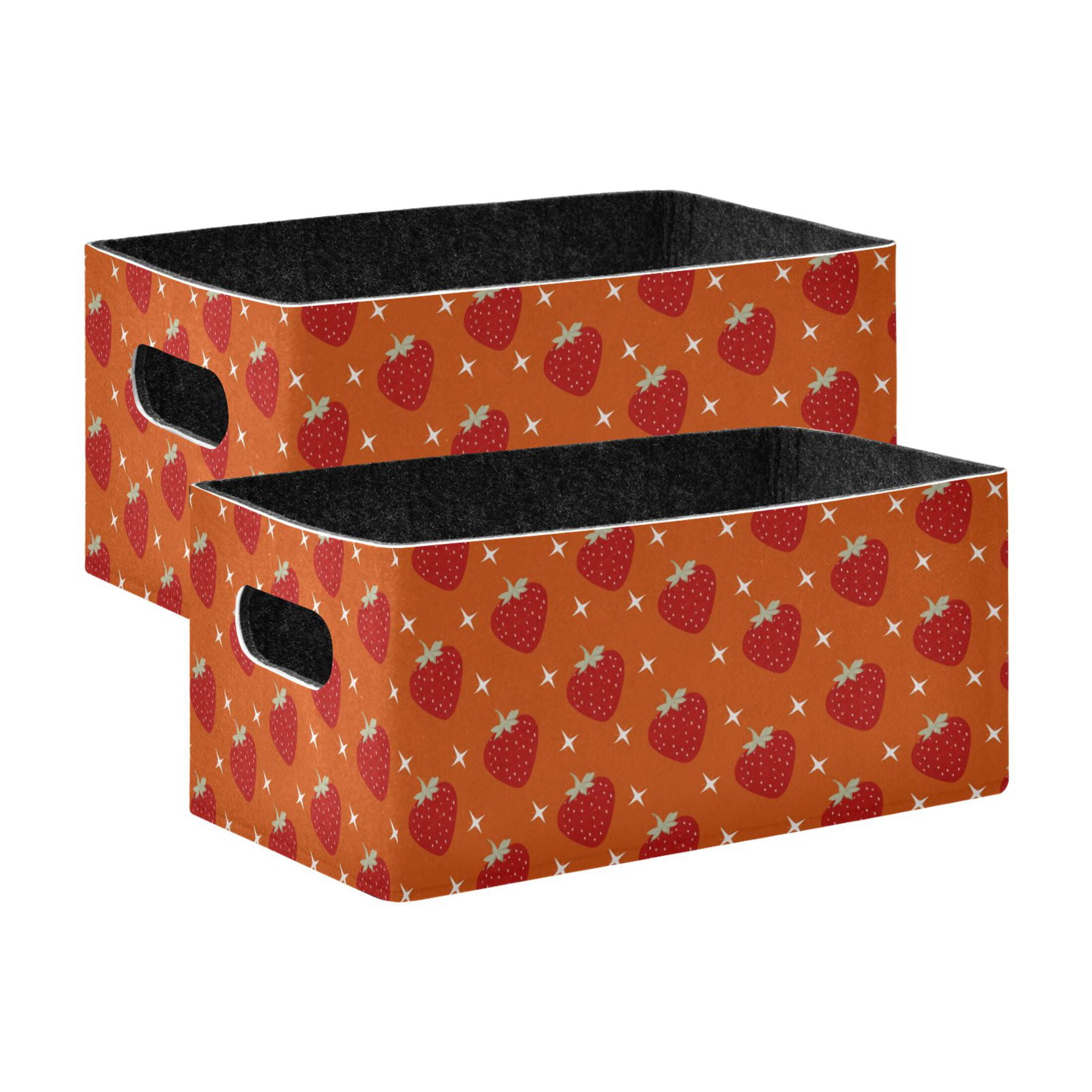 2 Pcs Foldable Felt Storage Bins Decorative Fabric Organizer Baskets ...