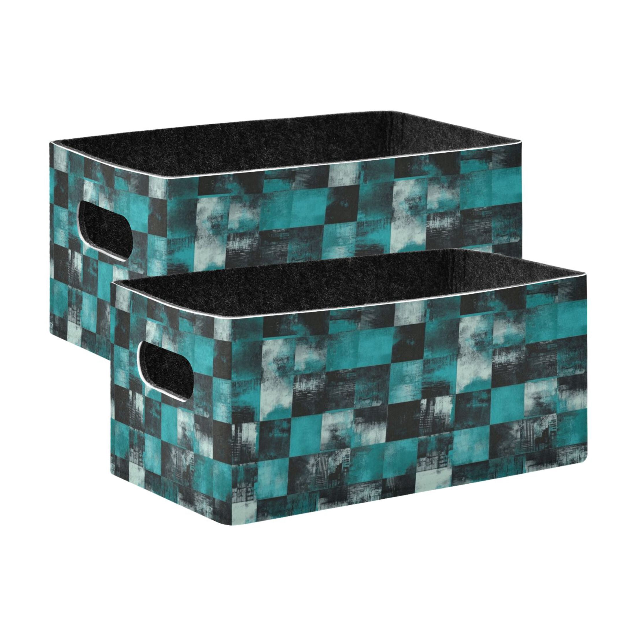 2 Pcs Foldable Felt Storage Bins Decorative Fabric Organizer Baskets ...