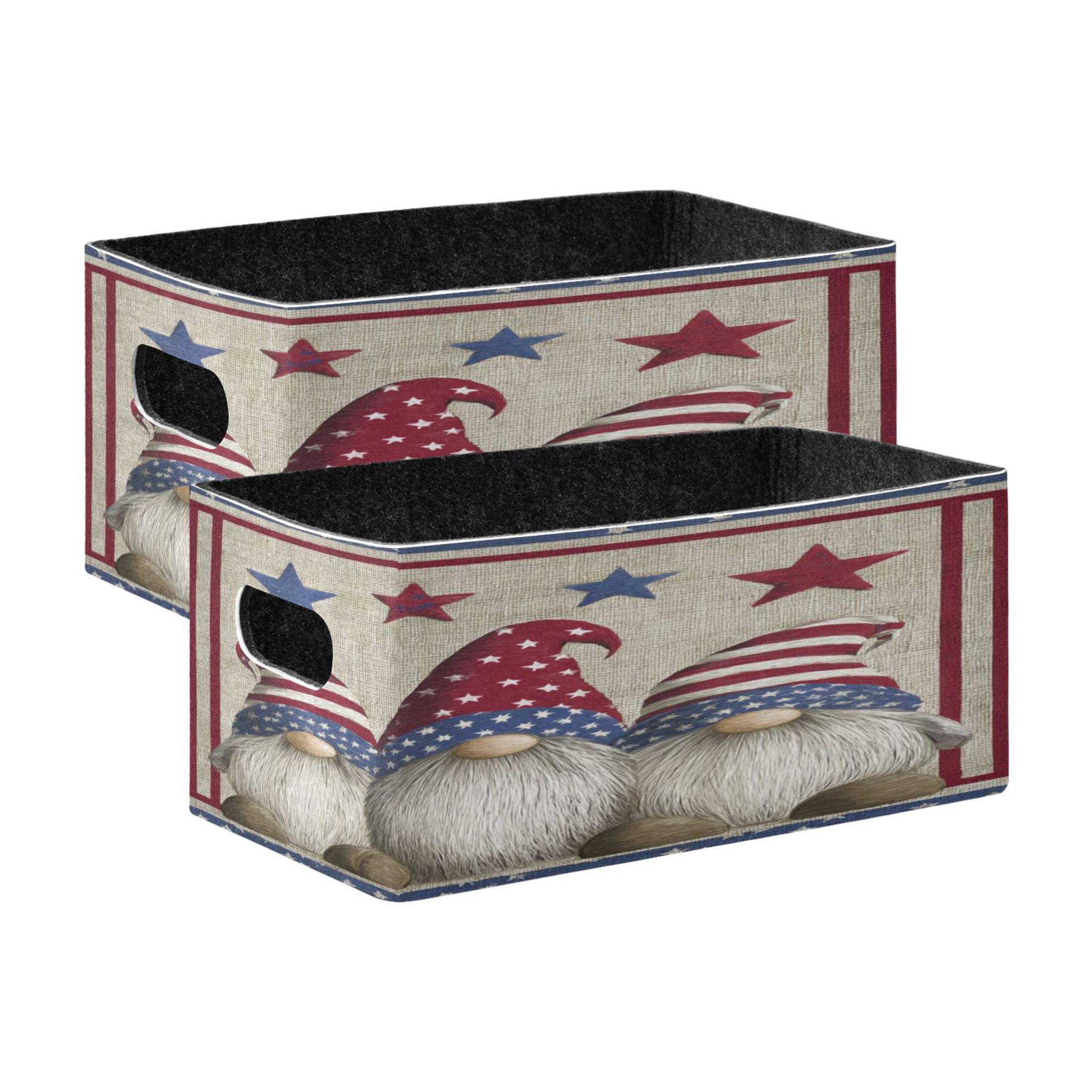2 Pcs Foldable Felt Storage Bins Decorative Fabric Organizer Baskets ...