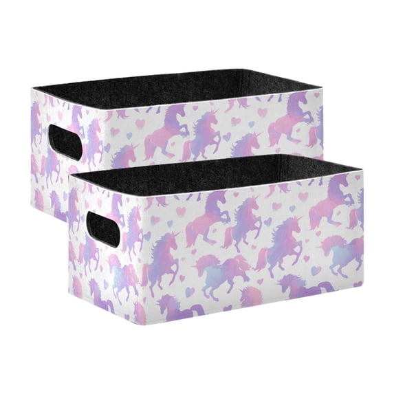 2 Pcs Foldable Felt Storage Bins Decorative Fabric Organizer Baskets ...