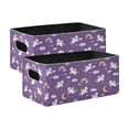 2 Pcs Foldable Felt Storage Bins Decorative Fabric Organizer Baskets ...