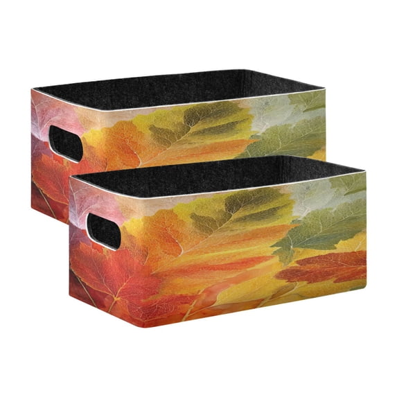 2 Pcs Foldable Felt Storage Bins Decorative Fabric Organizer Baskets ...