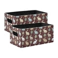 2 Pcs Foldable Felt Storage Bins Decorative Fabric Organizer Baskets ...