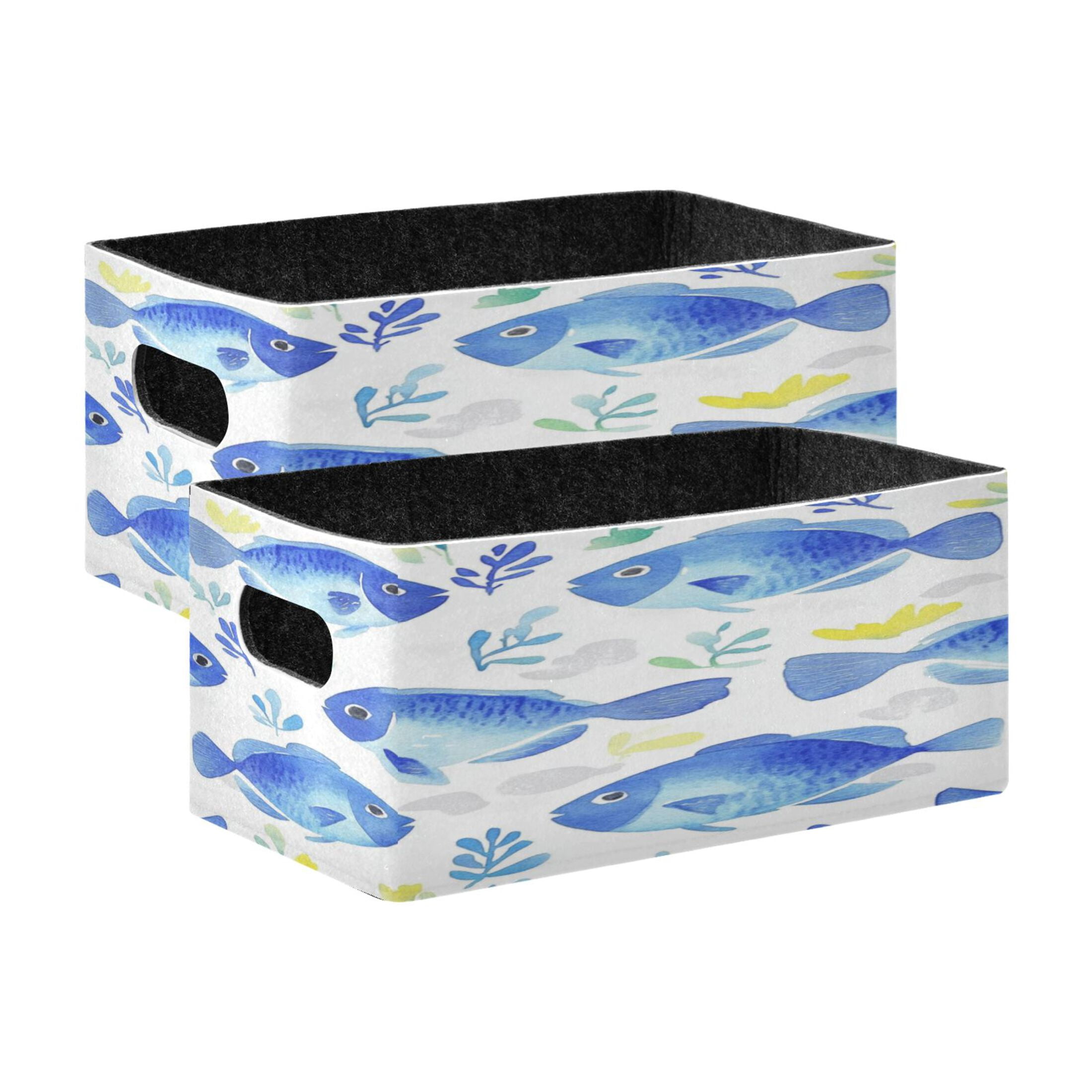 2 Pcs Foldable Felt Storage Bins Decorative Fabric Organizer Baskets ...