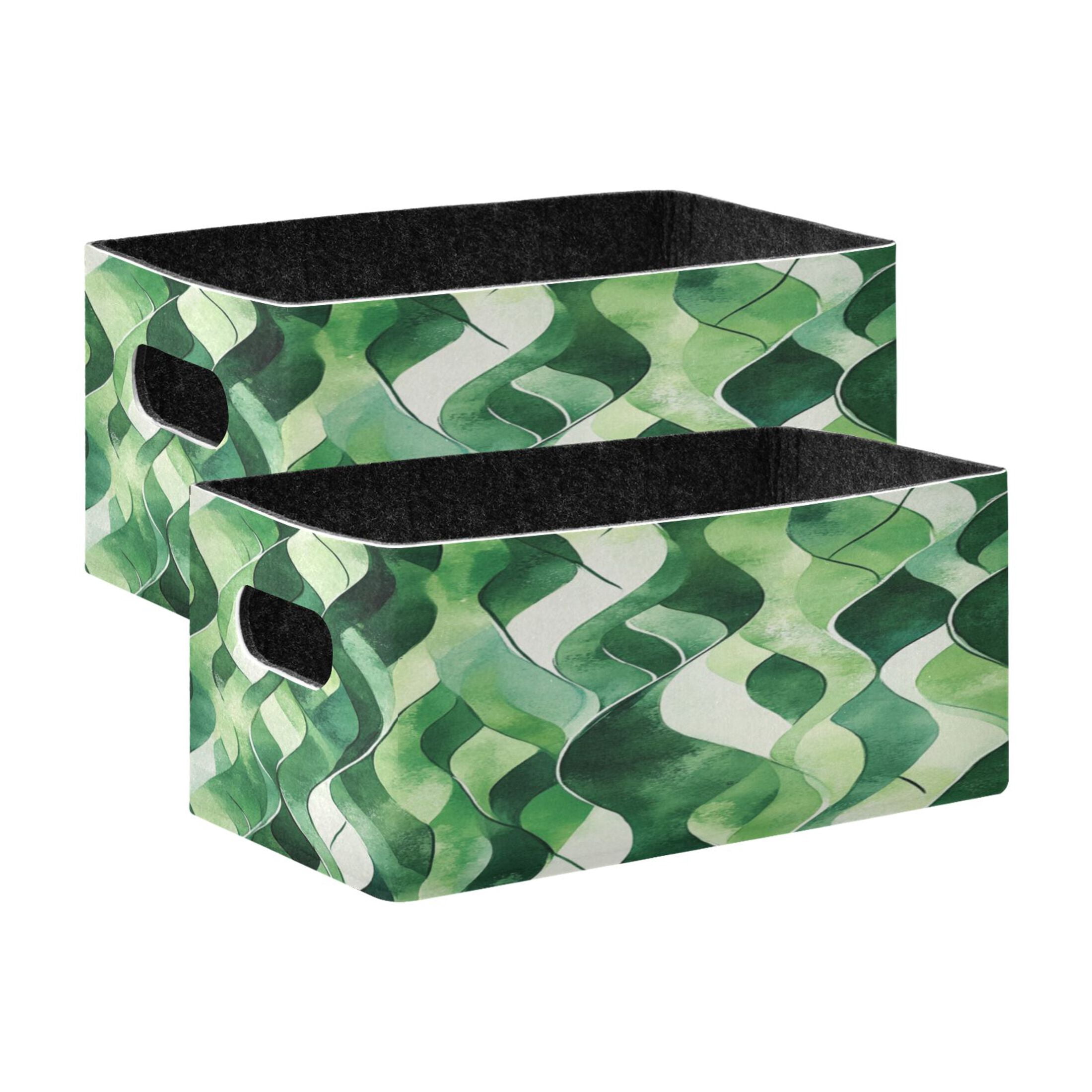 2 Pcs Foldable Felt Storage Bins Decorative Fabric Organizer Baskets ...