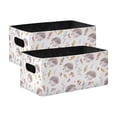 2 Pcs Foldable Felt Storage Bins Decorative Fabric Organizer Baskets ...