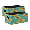 2 Pcs Foldable Felt Storage Bins Decorative Fabric Organizer Baskets ...