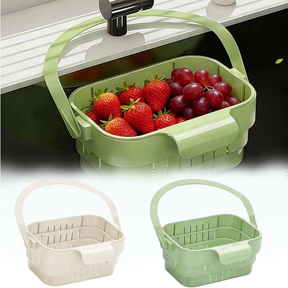 2 Pcs Foldable Hanging Sink Drain Basket, Kitchen Sink Strainer Basket ...