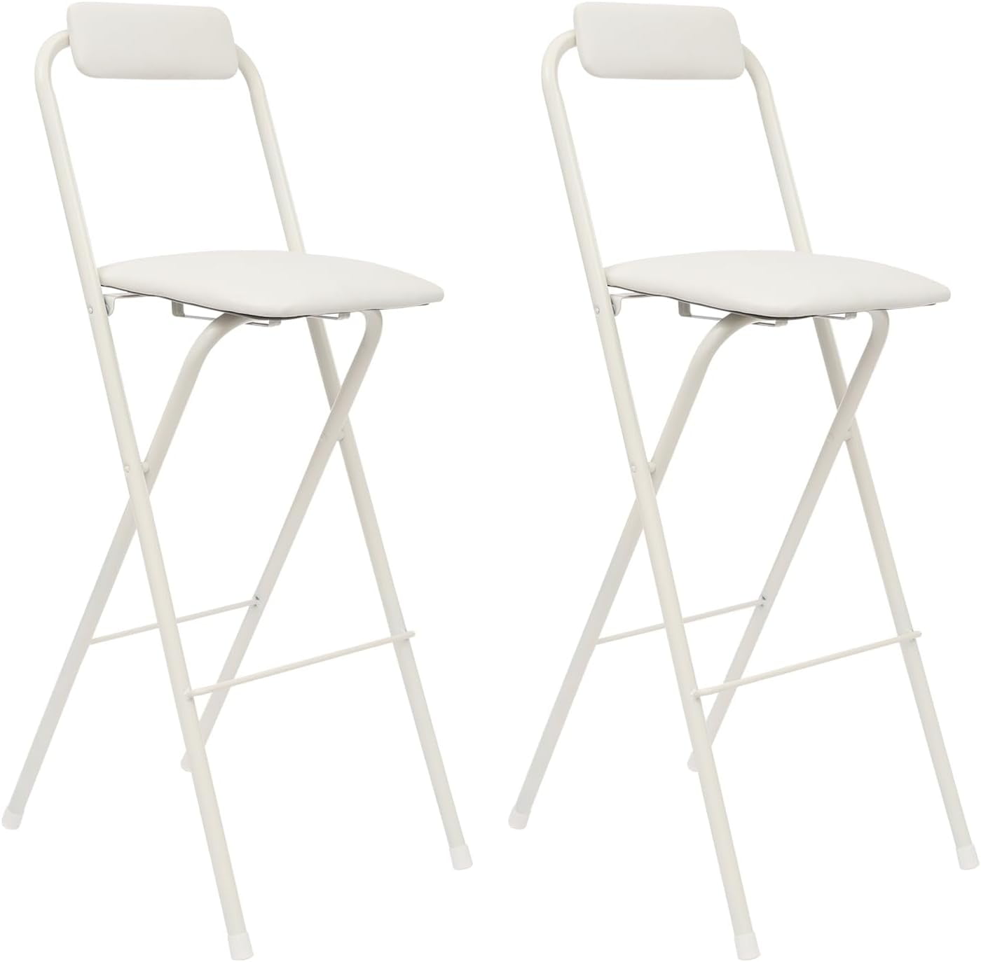 2 Pcs Folding Bar Stool with Backrest, 29.53in Counter Height Stool ...