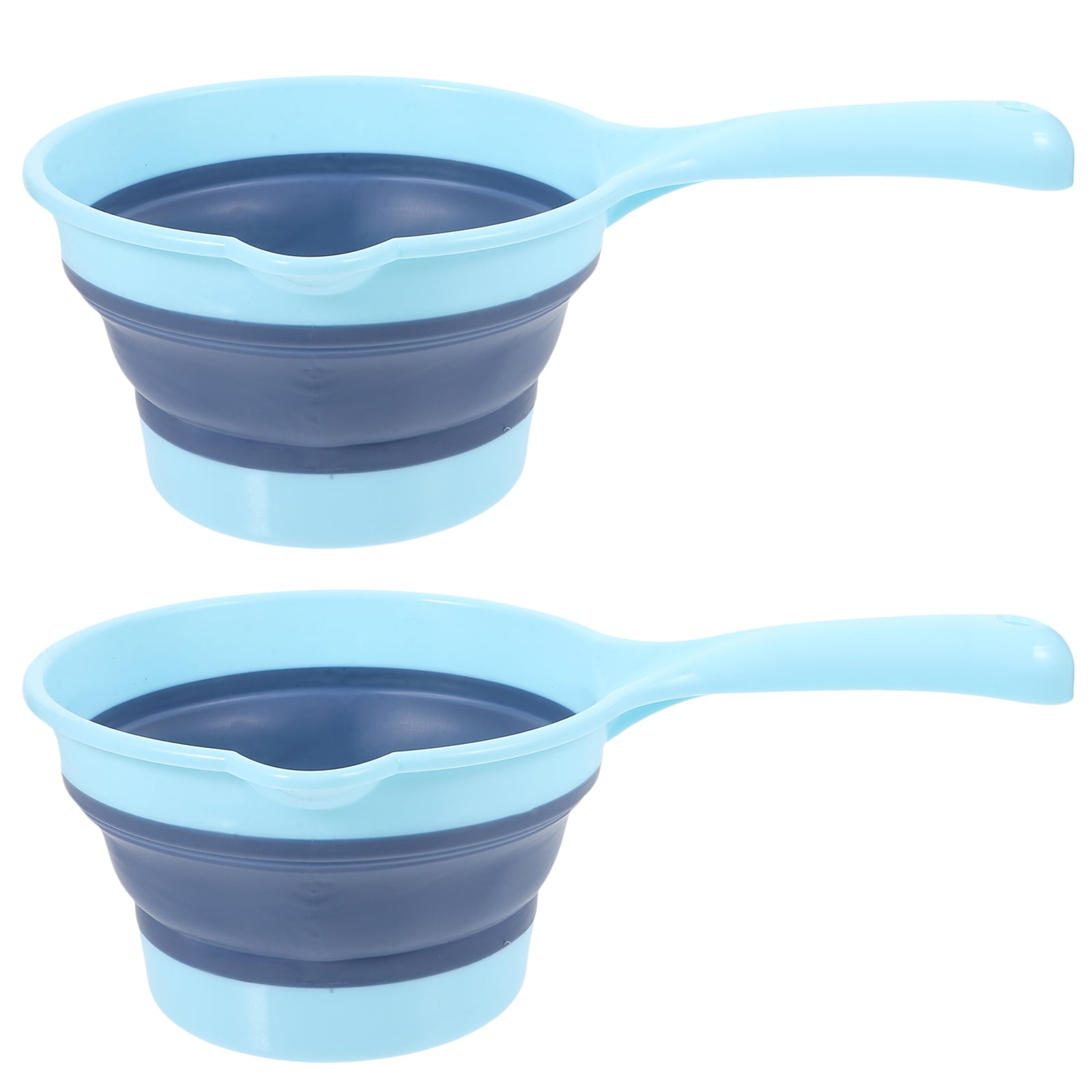 2 Pcs Folding Spoon Skimmer Pouring Water Buckets Portable Bathtub Baby ...