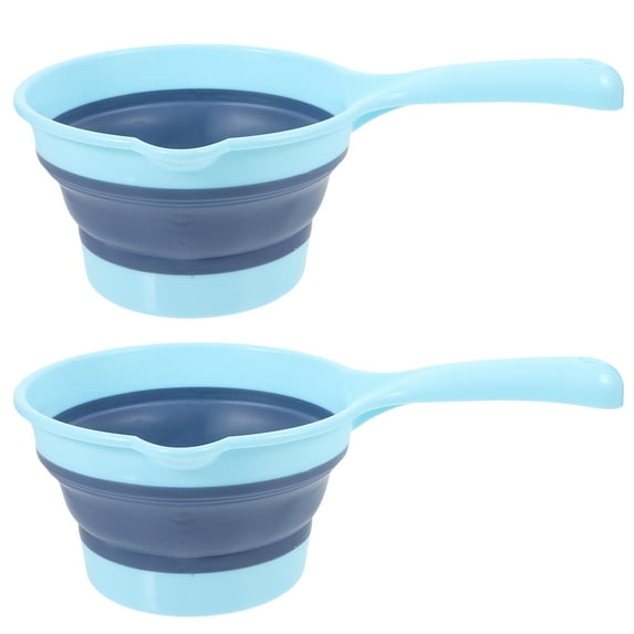 2 Pcs Folding Spoon Skimmer Pouring Water Buckets Portable Bathtub Baby ...