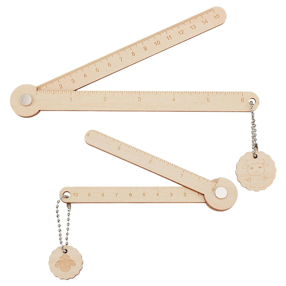 2 Pcs Folding Wood Rulers 6inch and 4inch Wooden Folding Ruler with ...