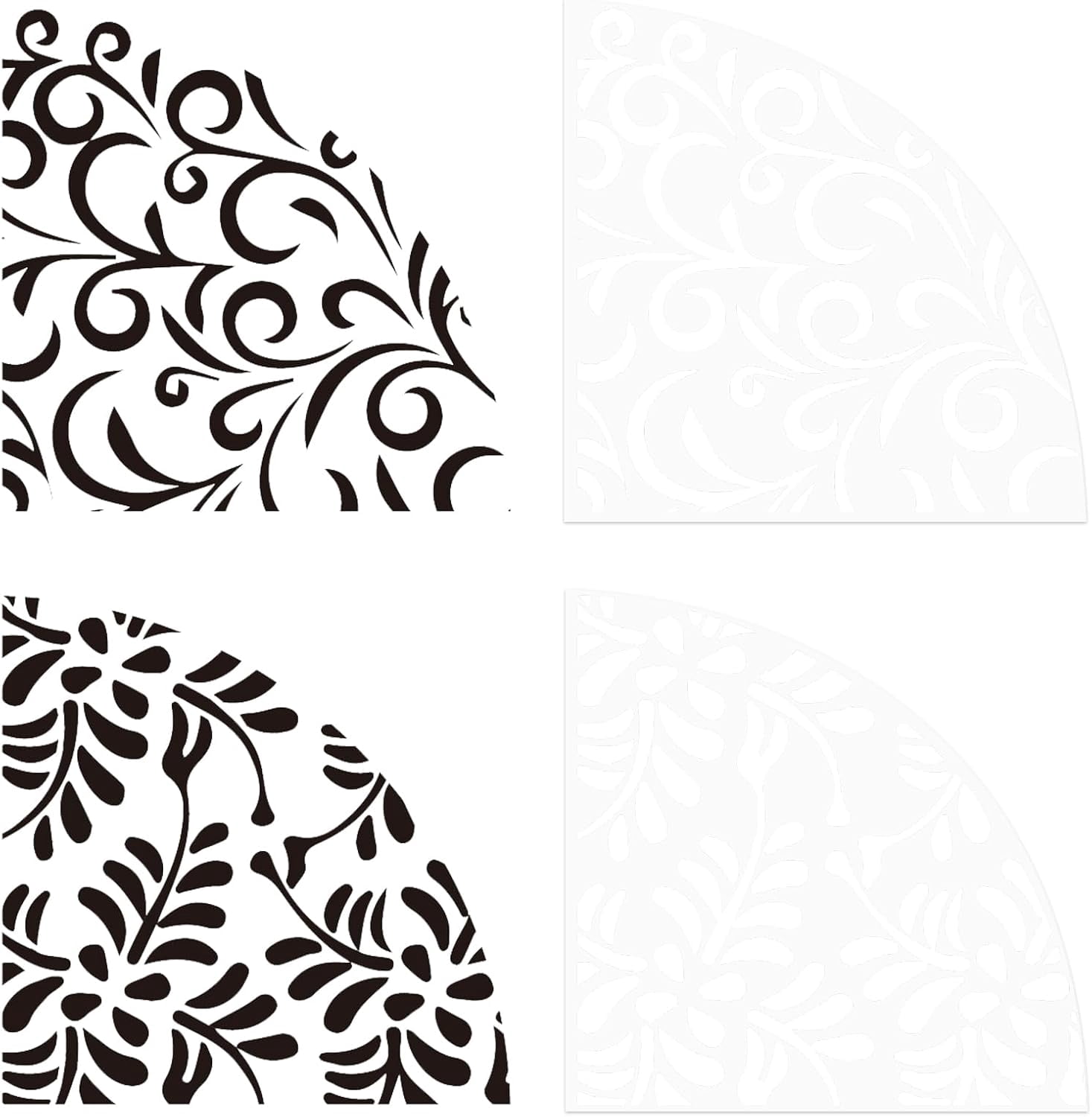 2 Pcs Foliage Acrylic Sleeve Stencil Plastic Painting Stencil Reusable ...
