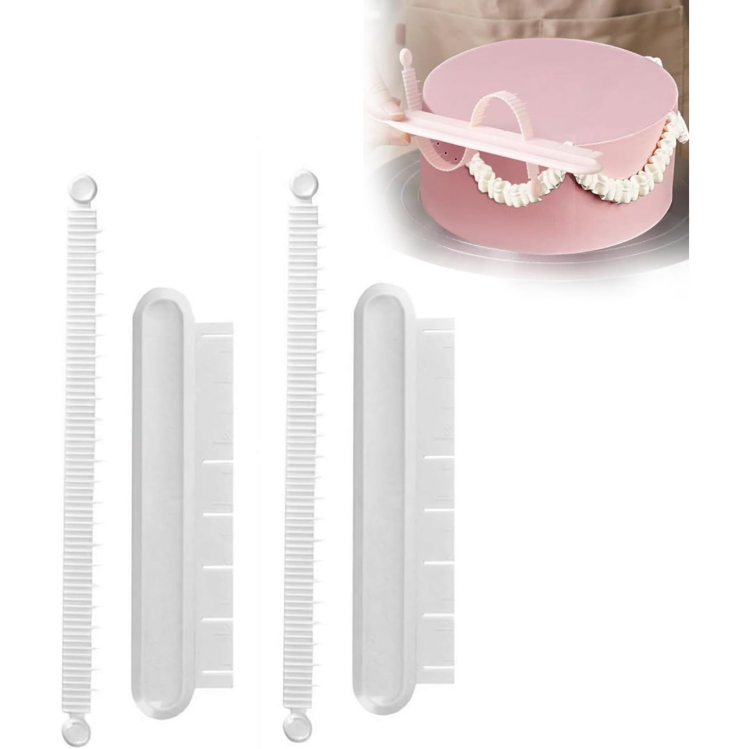 2 Pcs Fondant Cake Arc Ruler, Adjustable Silicone Arc Decoration ...