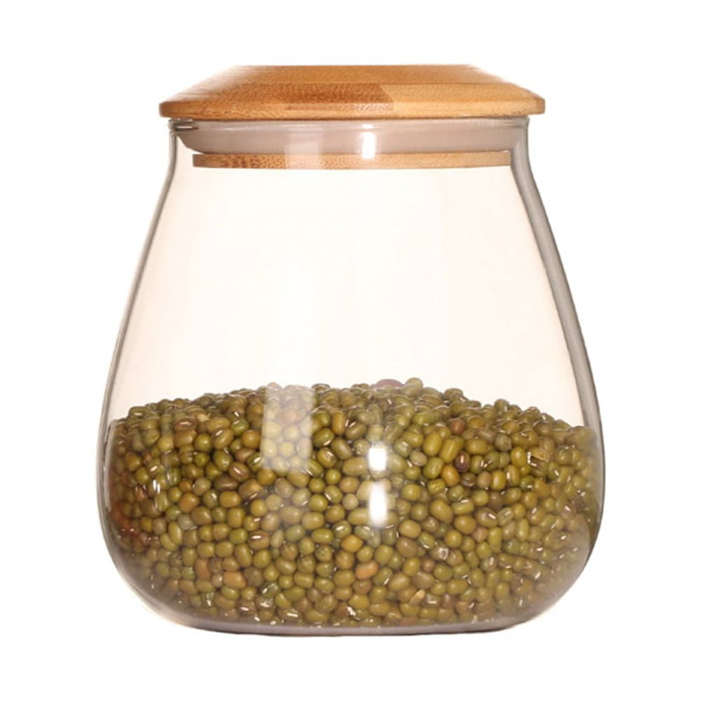 2 Pcs Food Containers Glass Jar Airtight Canisters Cookie Containers ...