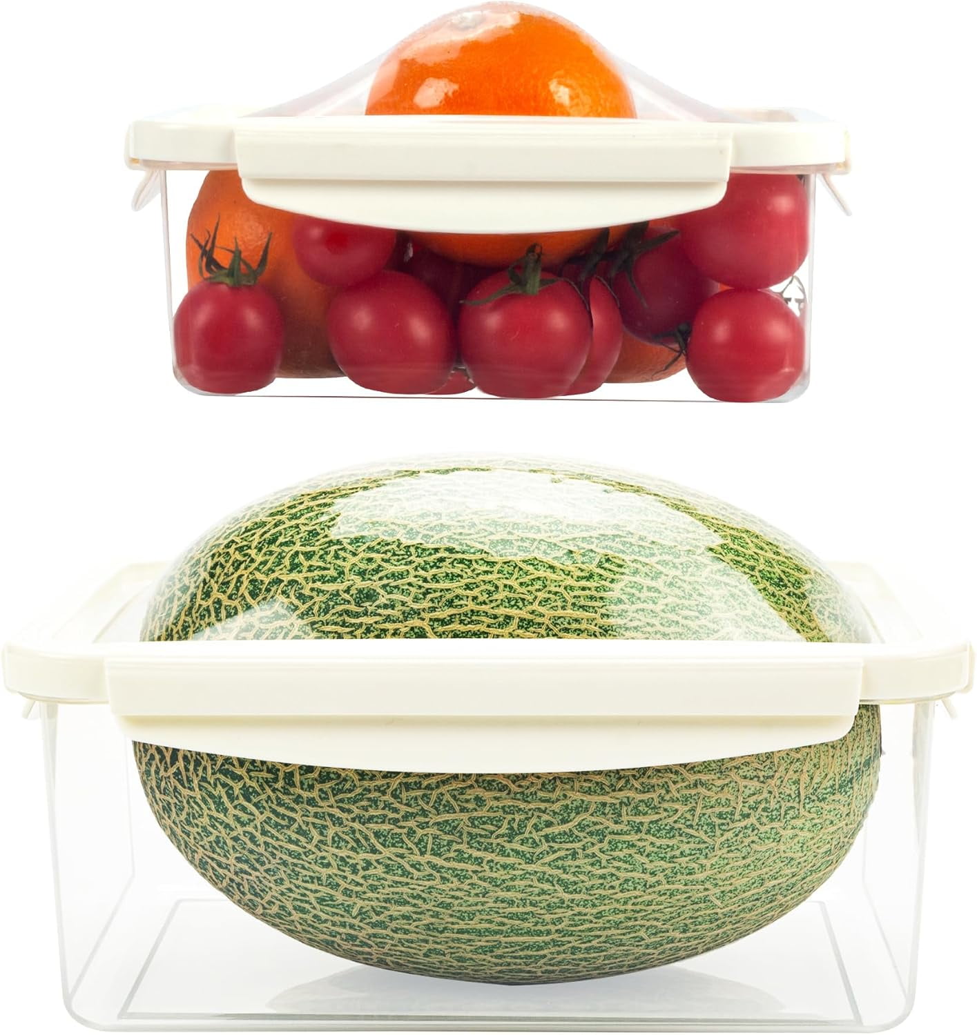 2 Pcs Food Storage Containers with Silicone Stretch Pods, Watermelon ...