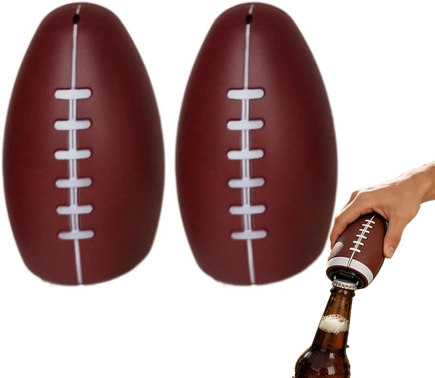 2 Pcs Football Shaped Bottle Opener, Stainless Steel Automatic Press ...
