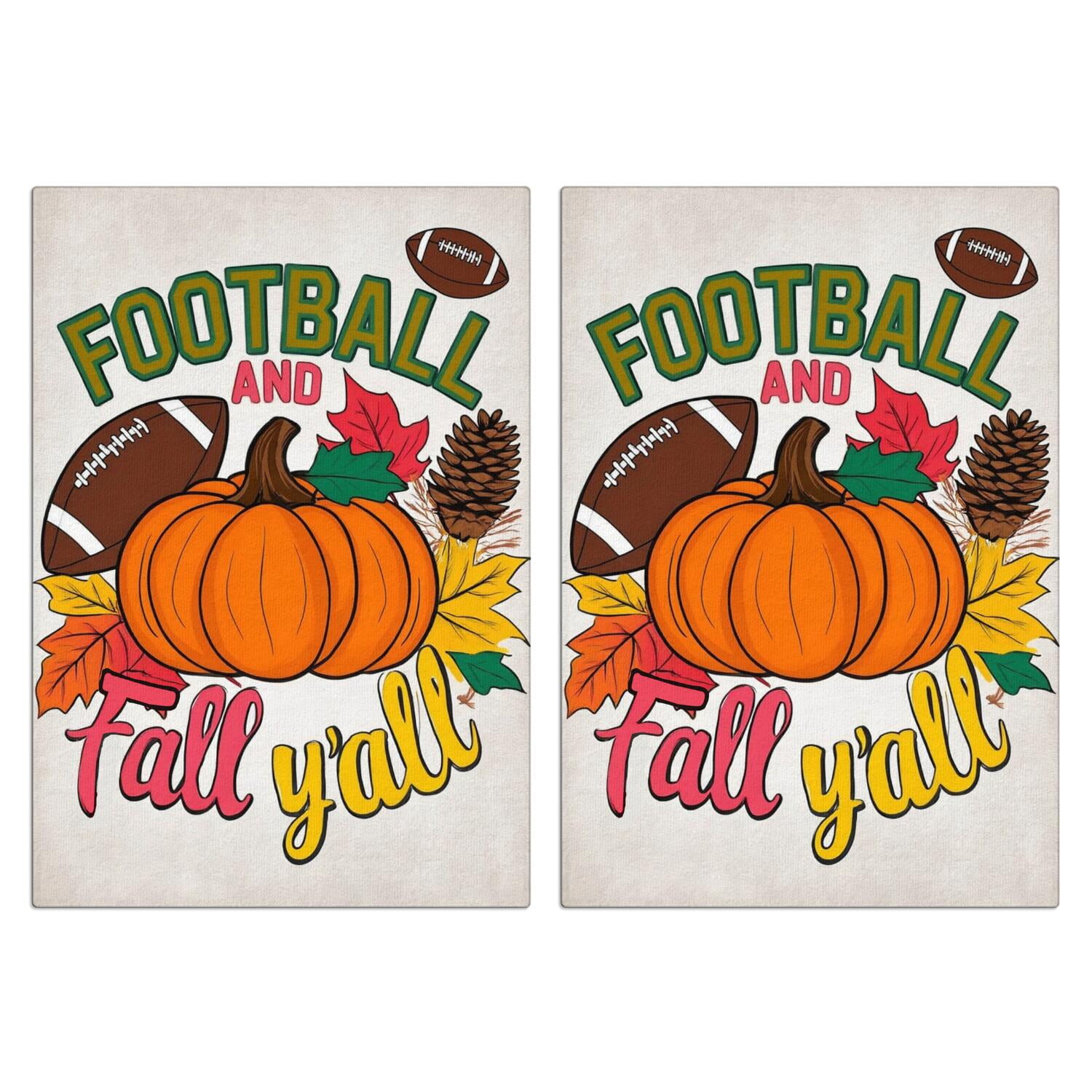 2 Pcs Football and Fall Y'all Kitchen Towels,Microfiber Dish Towels ...