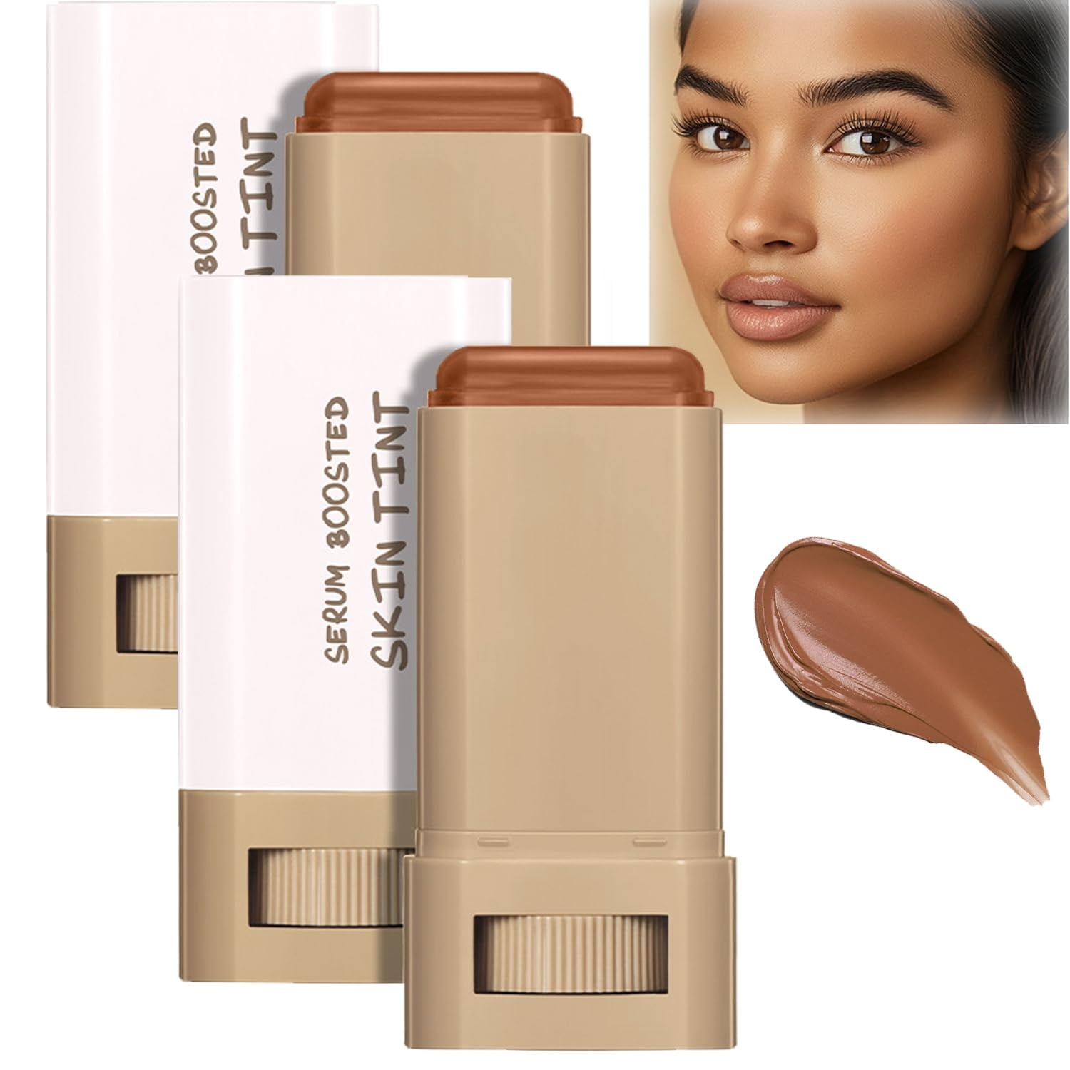 2 Pcs Foundation Stick Beauty Balm Serum Boosted Skin Tint Solid Tinted ...