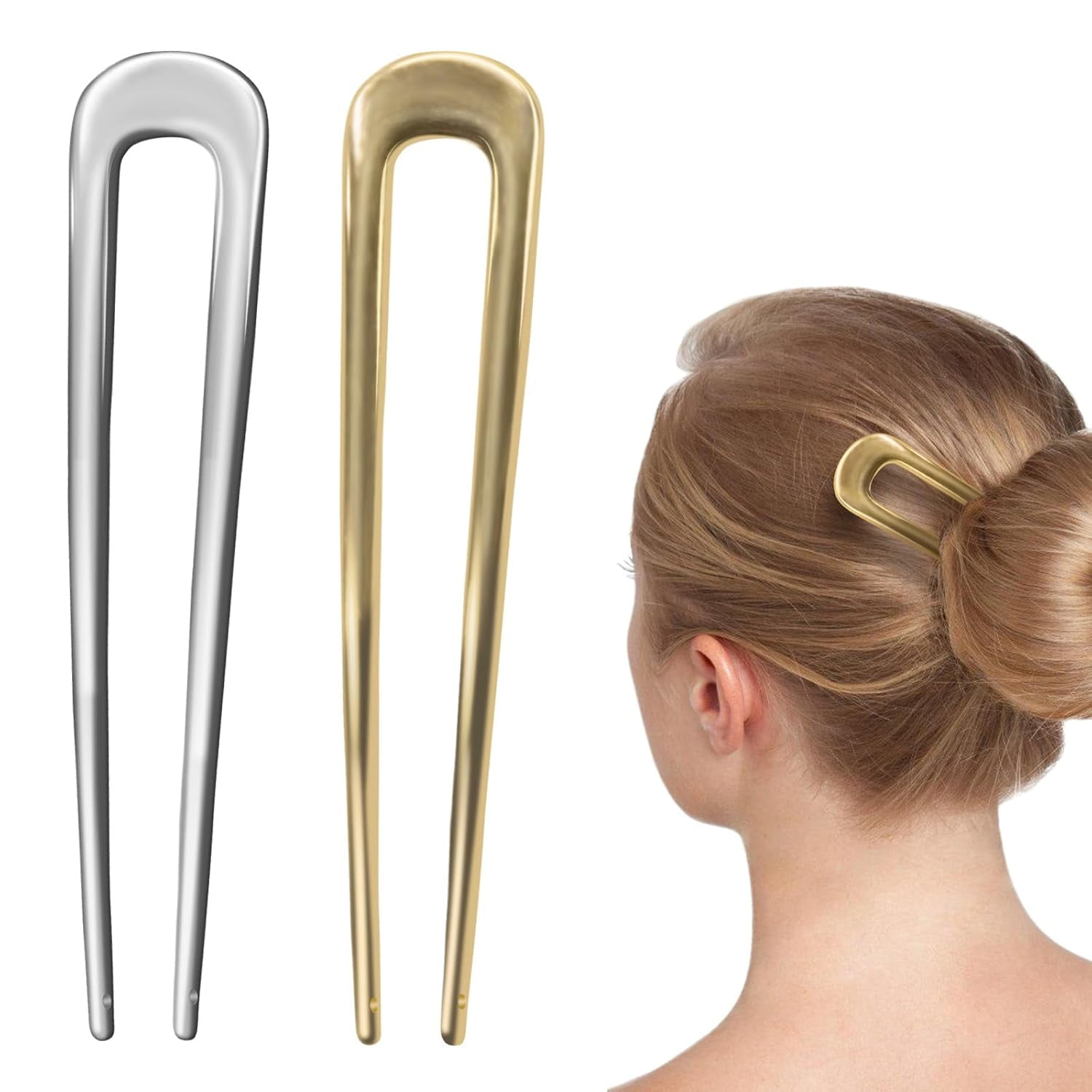 2 Pcs French Hair Pins, 3.9 Inch Metal Hair Pins for Women and Girls ...