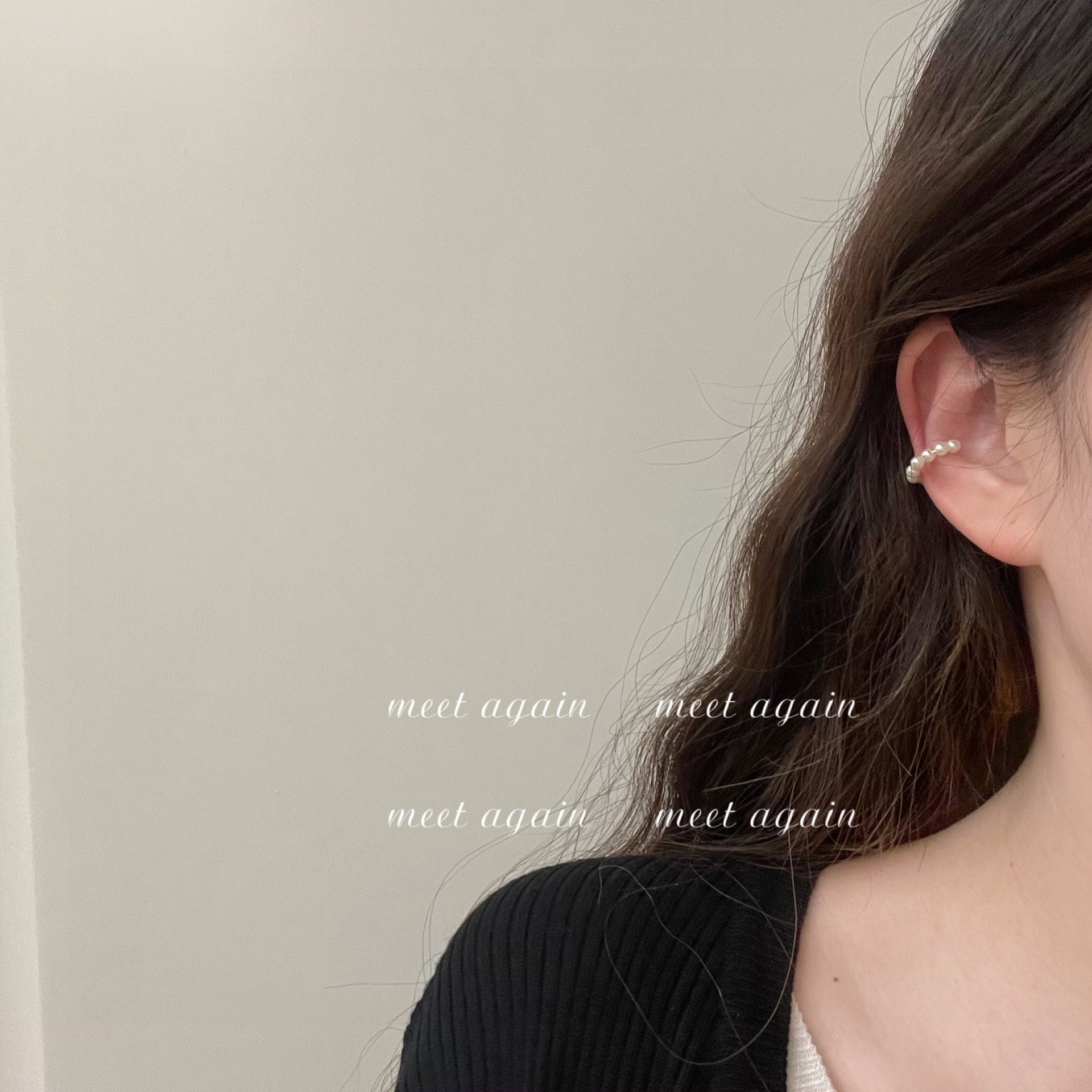 2 Pcs French Style Pearl Ear Bone Hoops Clip On Earrings for Non ...