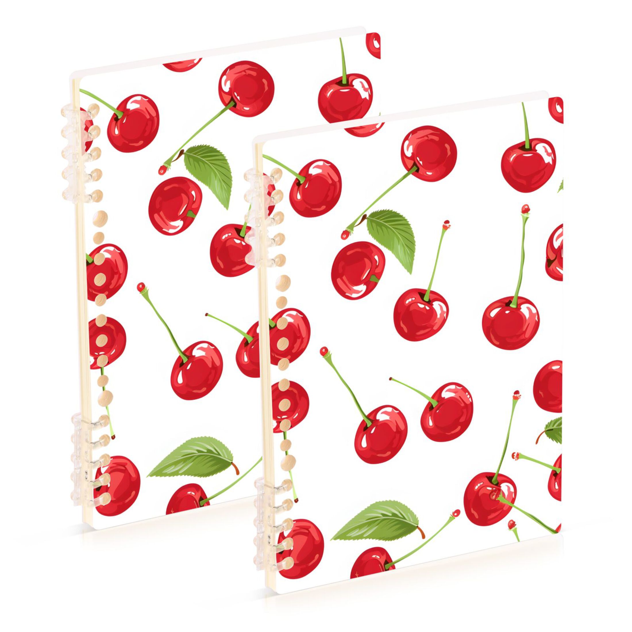 2 Pcs Fresh Cherries Spiral Notebooks 60 Sheets 120 Pages A5 Journal ...