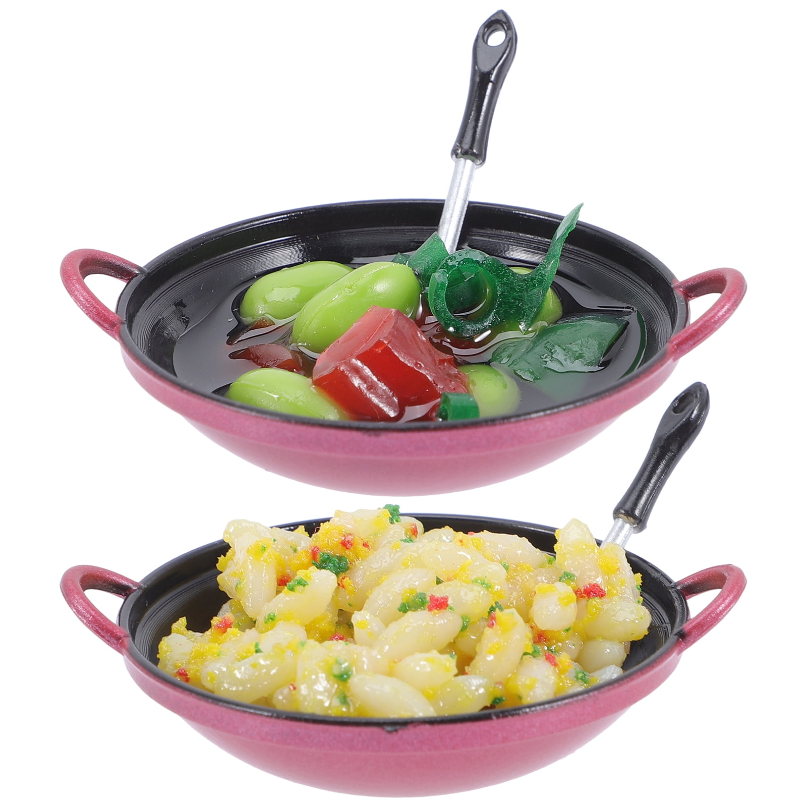 2 Pcs Fried Rice and Vegetables Model Dollhouse Food Simulation ...