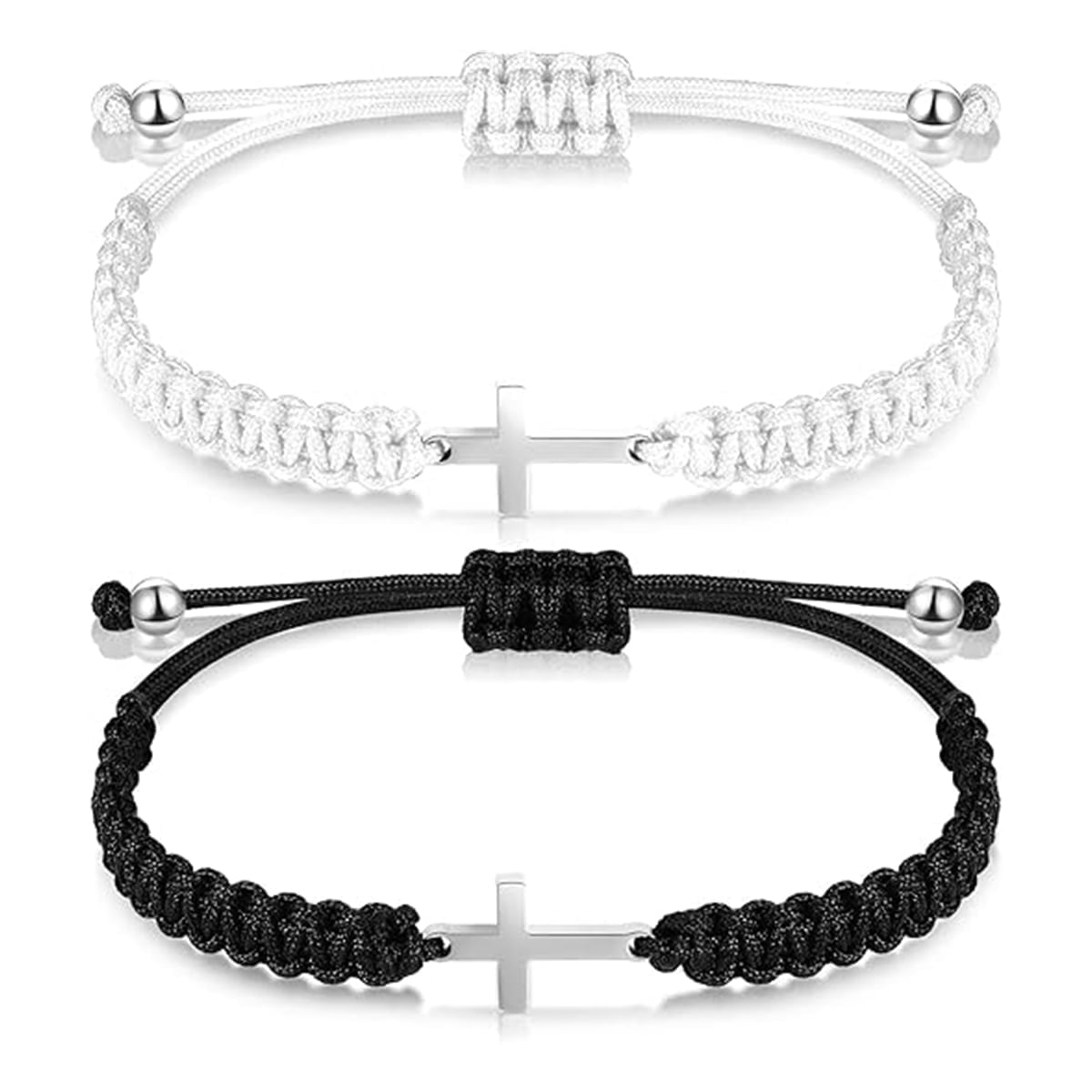 2 Pcs Friendship Cross Bracelet String Rope Braided Bracelet Cross ...
